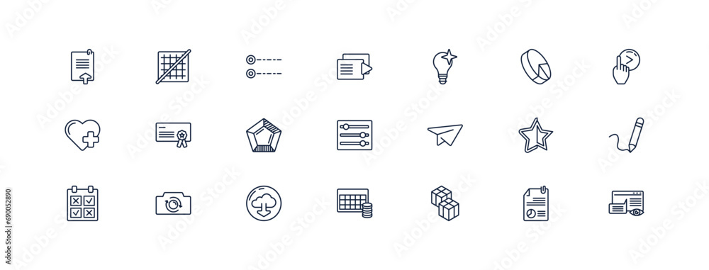 Vecteur Stock outline icons set from user interface concept. editable ...