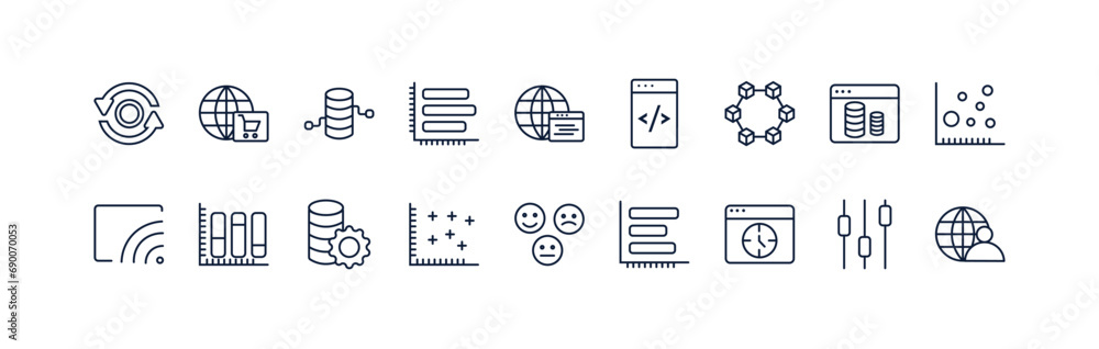 Vecteur Stock outline icons set from user interface concept. editable vector such as data ...