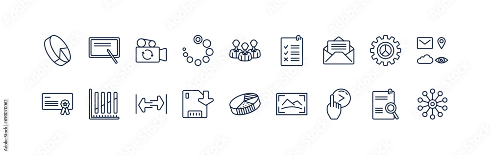 outline icons set from user interface concept. editable vector such as 3d pie chart, loading ...