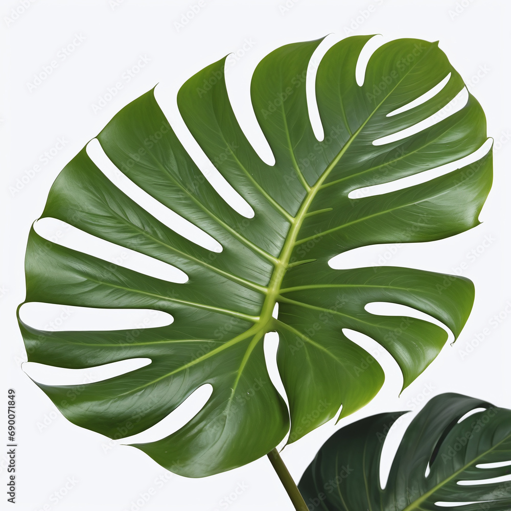 Monstera deliciosa, green leaves of monstera or split-leaf philodendron ...