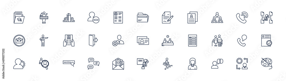 Vecteur Stock outline icons set from human resources concept. editable ...