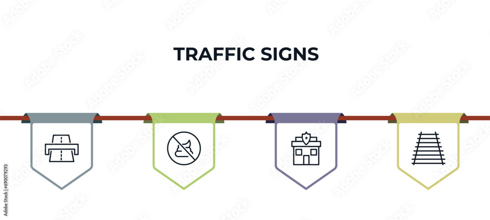 Vecteur Stock outline icons set from traffic signs concept. editable ...