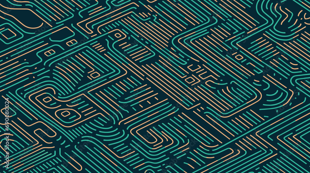 Minimalist computer cyber circuit board. Colorful futuristic technology ...
