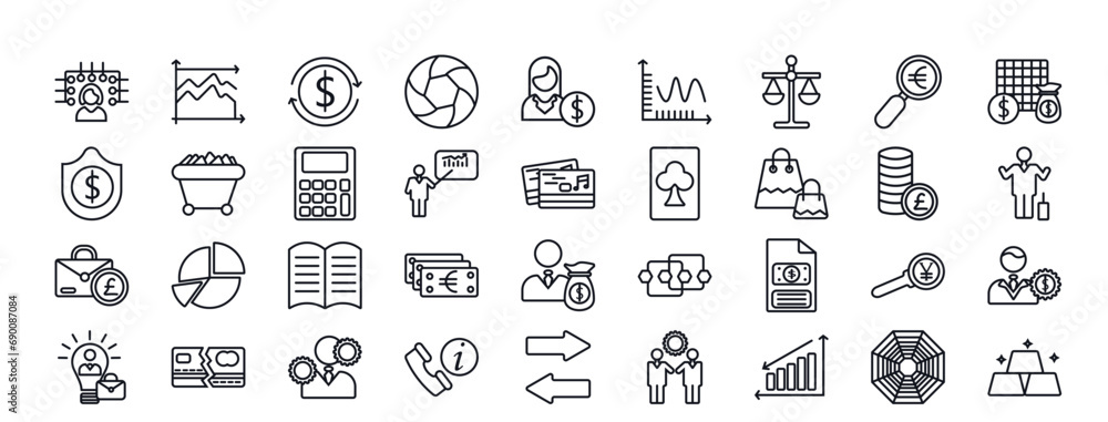 outline icons set from business concept. editable vector such as ...
