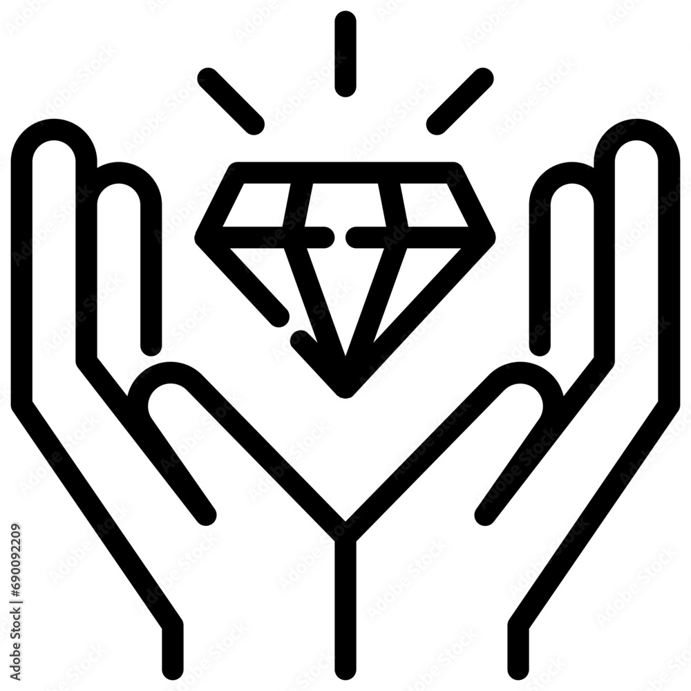 wealth management. vector single icon with a dashed line style ...