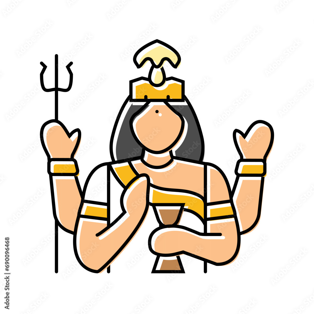 gauri god indian color icon vector. gauri god indian sign. isolated ...
