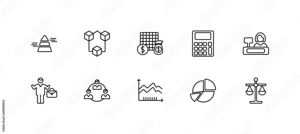 outline icons set from business concept. editable vector such as stats ...