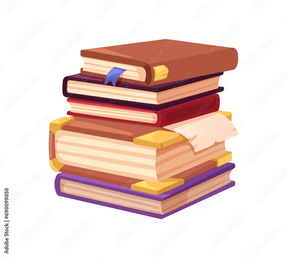 Ancient antique mystic books stack. Old magic literature for reading ...