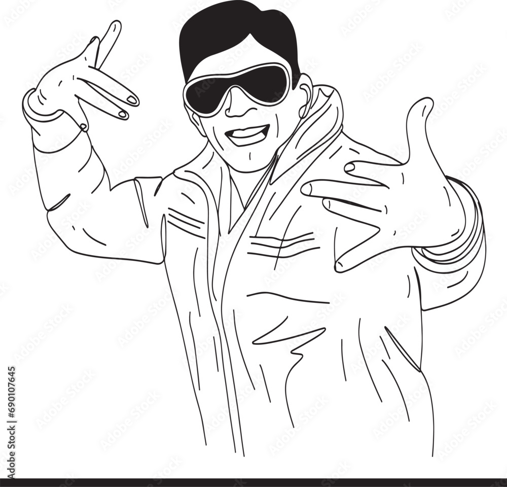 Rapper logo design with a sketch illustration of a singer, Hip-hop ...