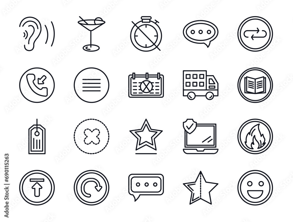 outline icons set from ultimate glyphicons concept. editable vector ...