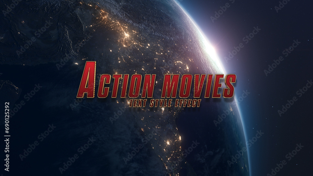 Blockbuster Movies Theme Editable Text Style Effect Stock Template ...