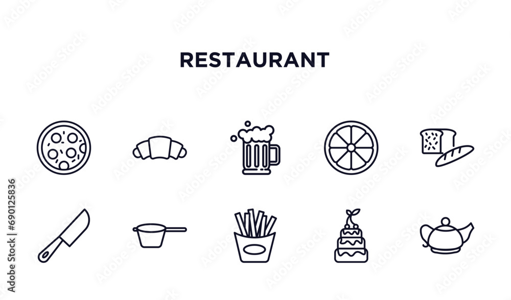 outline icons set from restaurant concept. editable vector such as ...