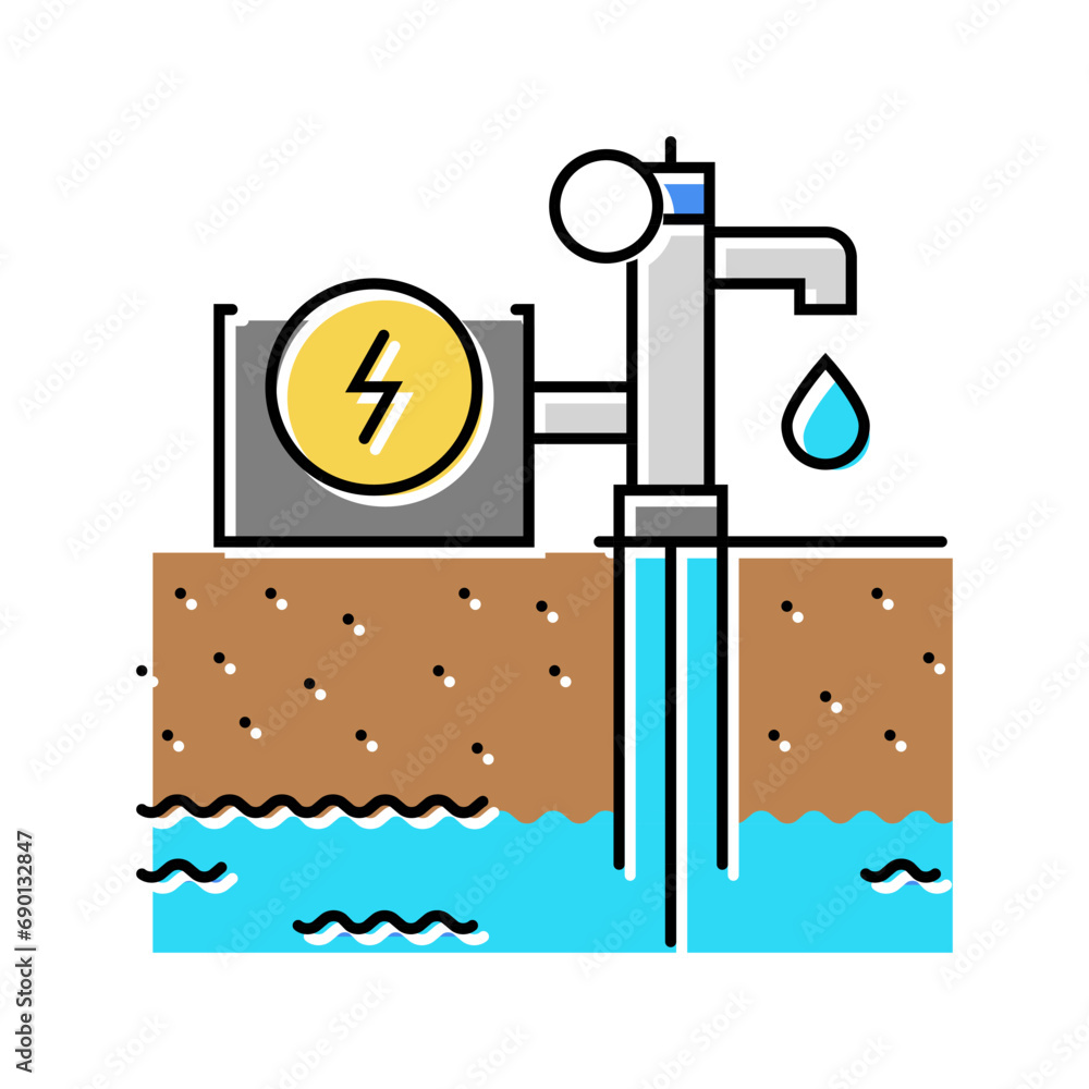groundwater sampling hydrogeologist color icon vector. groundwater ...