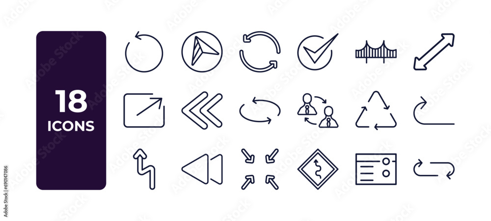 outline icons set from user interface concept. editable vector such as ...