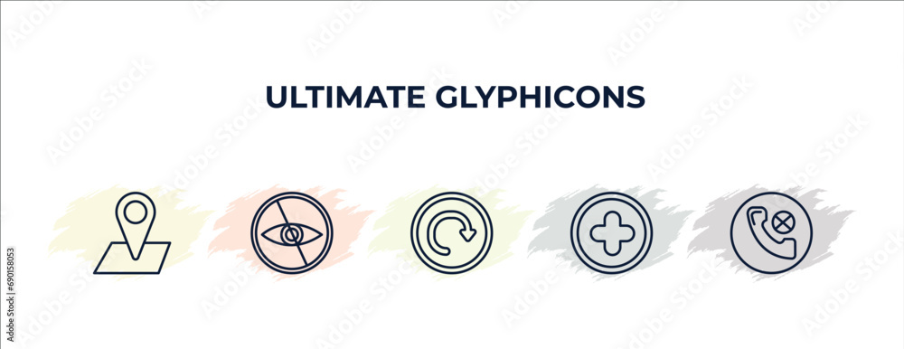 Vetor de outline icons set from ultimate glyphicons concept. editable ...