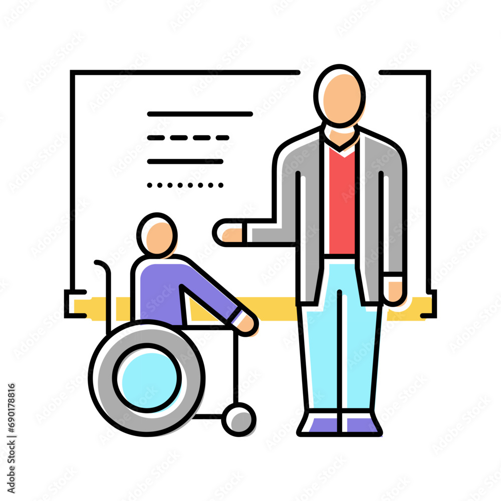 inclusive education primary school color icon vector. inclusive ...