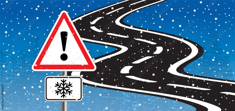 Winter check. Caution, winter and snowfall. Beware very cold ...