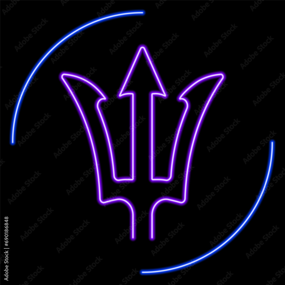 trident poseidon neon sign, modern glowing banner design, colorful ...