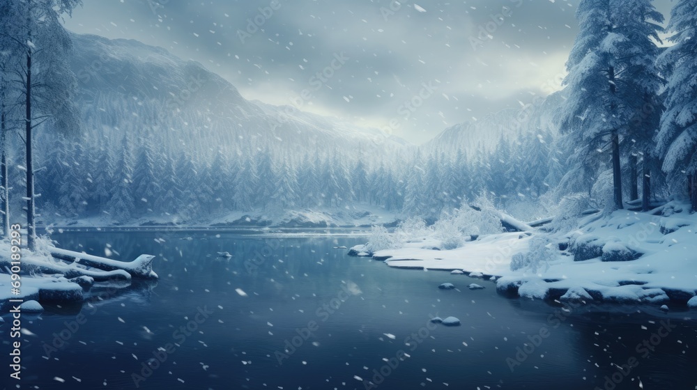 Winter Wonderland Scenes: Realistic Snowfall Backdrop for Festive ...