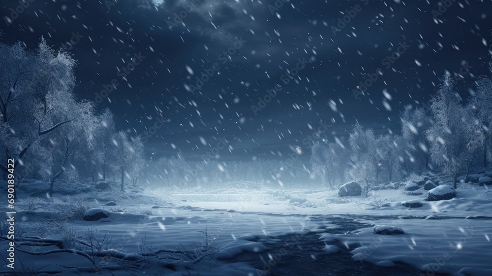 Winter Wonderland Scenes: Realistic Snowfall Backdrop for Festive ...