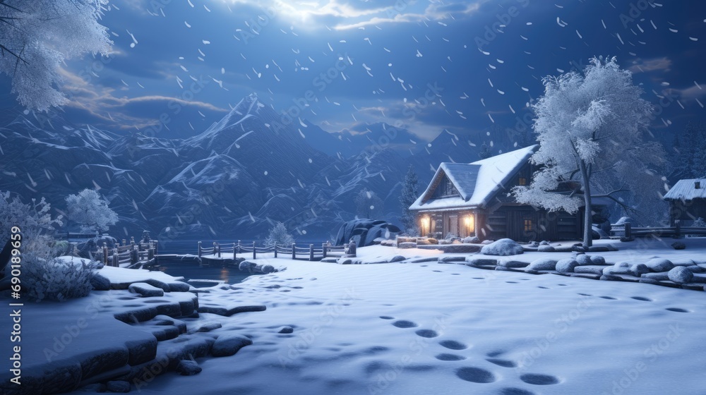 Winter Wonderland Scenes: Realistic Snowfall Backdrop for Festive ...