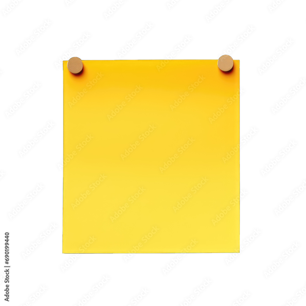 Yellow sticky post it note isolated on transparent or white background ...