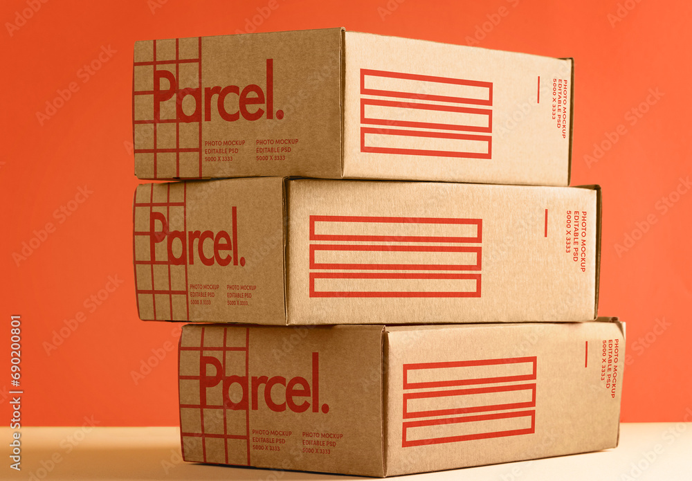 Stacked Box Mockup Stock Template | Adobe Stock