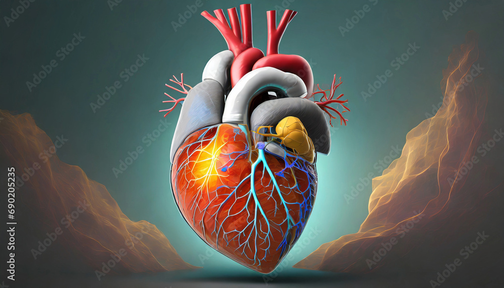 Visual Heart Anatomy to the Human Cardiovascular System. Generative AI ...