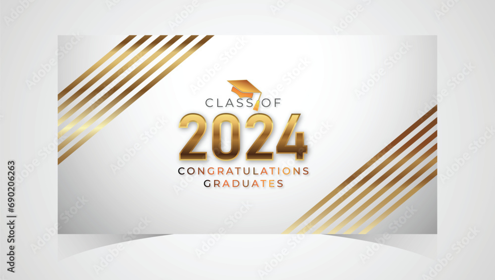 Class of 2024 Congratulations Graduates. Academic Cap and Diploma ...