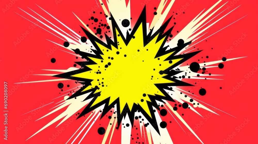 Yellow Comic Boom Explosion Cloud Artwork for a Colorful Pop art ...