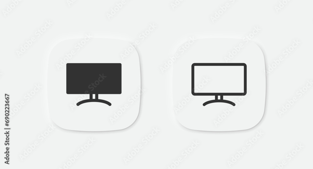 Monitor icon. Screen symbol. PC signs. TV symbols. Modern device icons ...