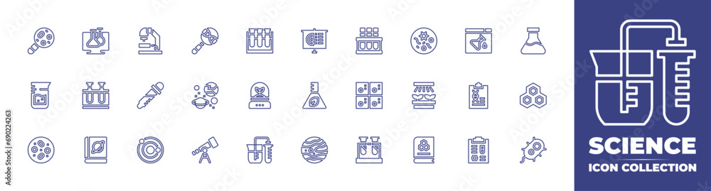 Science line icon collection. Editable stroke. Vector illustration ...