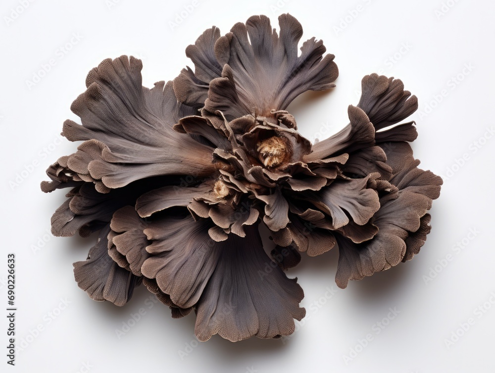 Maitake Mushroom on White Background: A Composite of Edible Hen of the ...