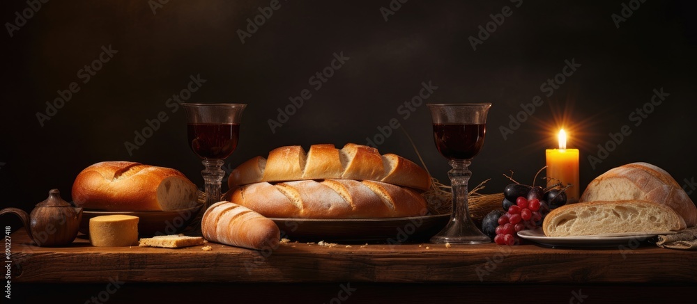 Holy Communion symbolizing the holy blood and flesh of Jesus Christ ...