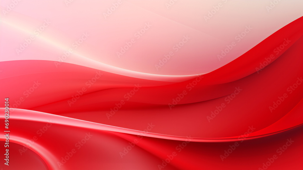 Abstract red waves design with smooth curves and soft shadows on clean ...