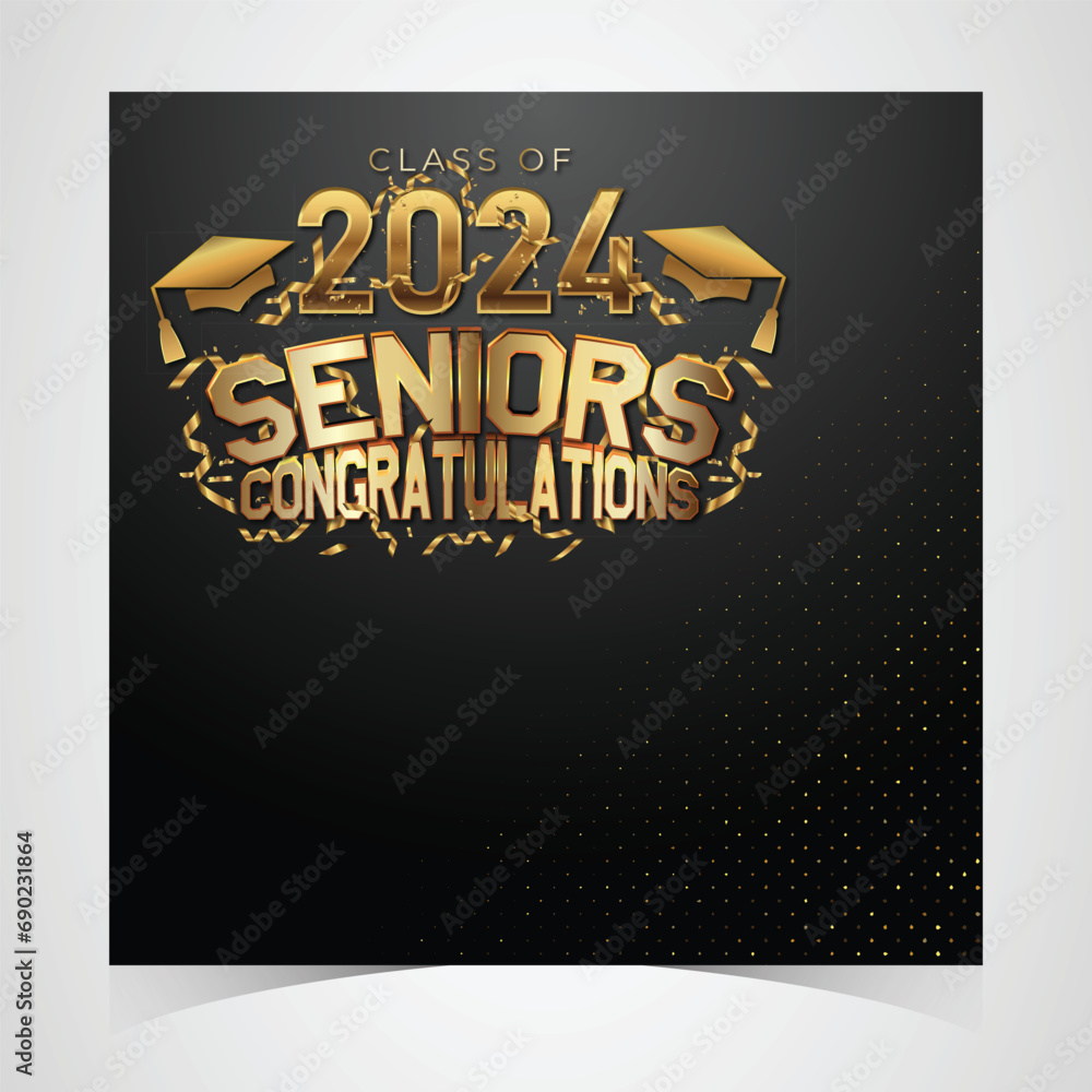 Class of 2024 Congratulations Graduates. Academic Cap and Diploma ...