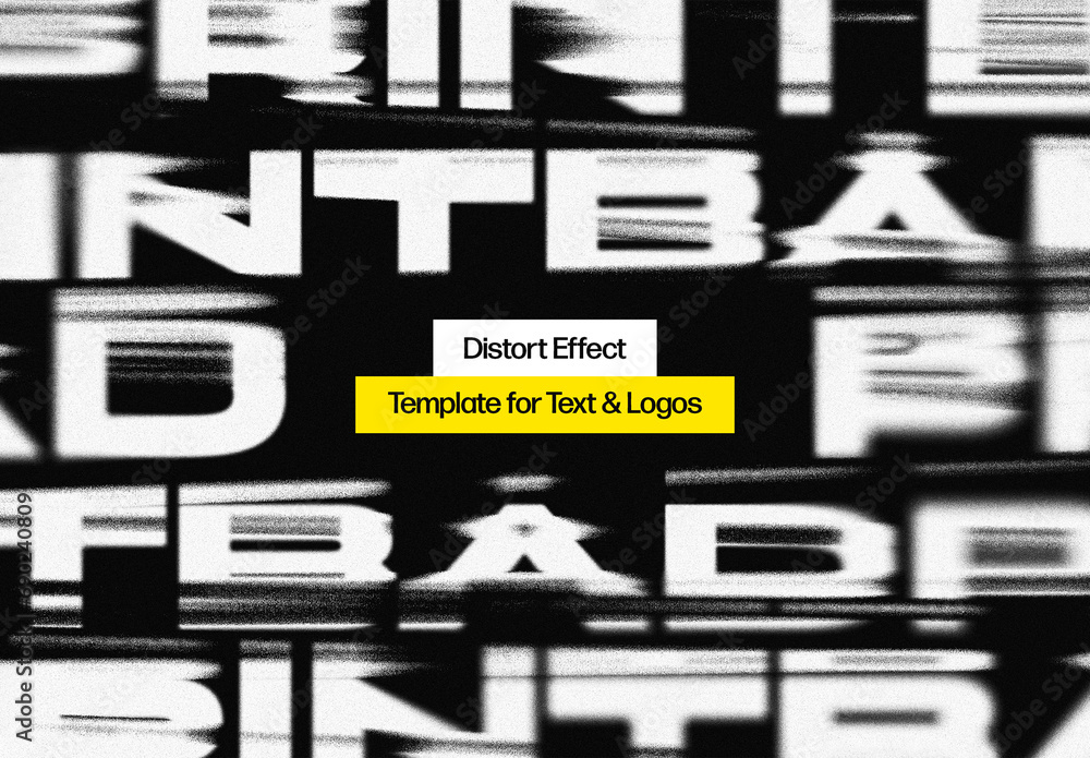 Bad Print Distortion Text Effect Mockup Stock Template | Adobe Stock