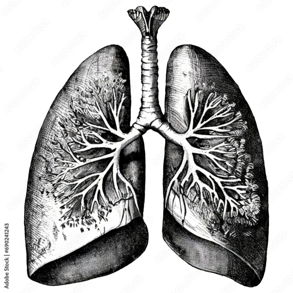 Pencil drawings reveal the complex structure of the Human Lung or ...
