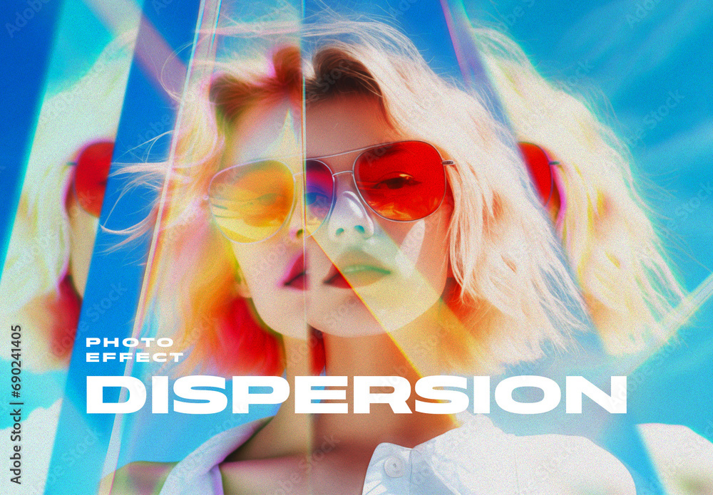 Prism Dispersion Photo Effect Mockup With Generative AI Stock Template | Adobe Stock
