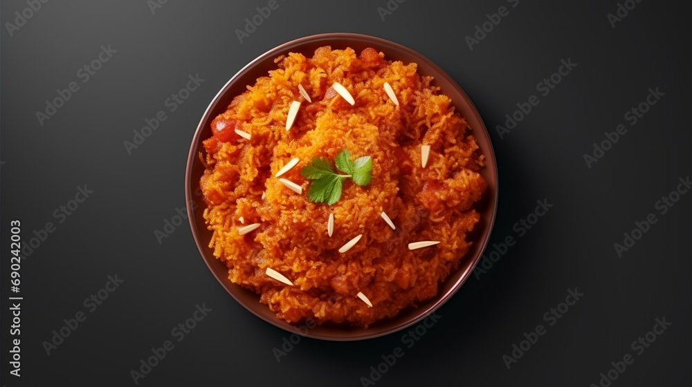 Carrot Halwa or Gajar Halwa is a popular Indian sweet dish served in a ...
