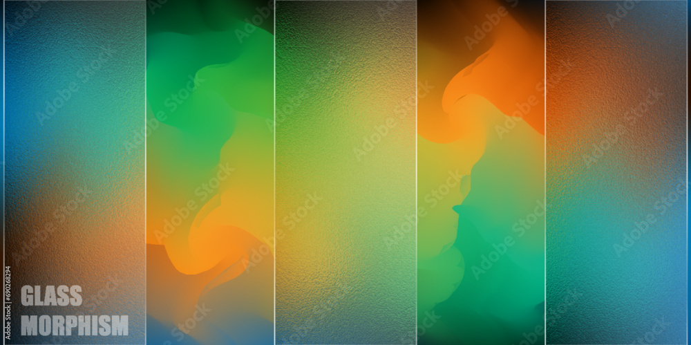 Realistic glassmorphism design in multicolor background premium vector ...