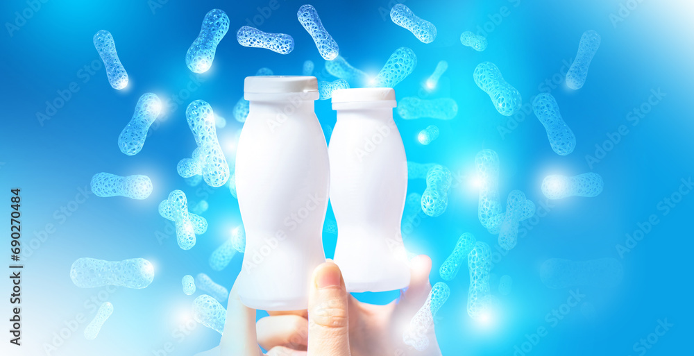 Microbiome organism. Beneficial bacteria. Probiotics in human immune ...