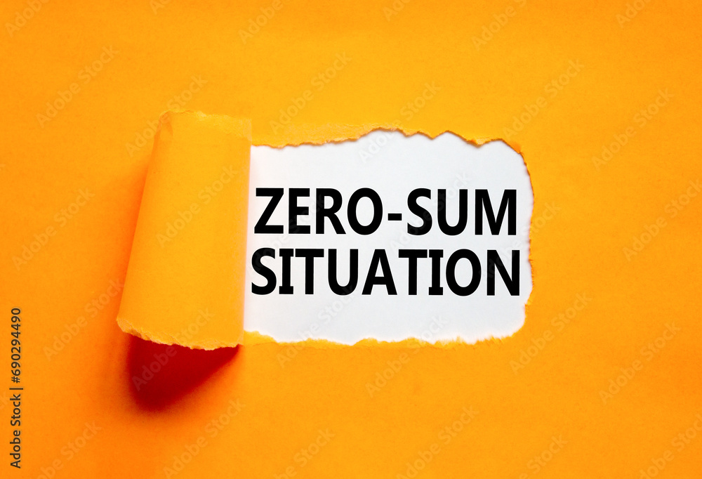 Zero-sum situation symbol. Concept words Zero-sum situation on ...