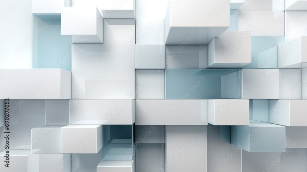 Abstract Geometry: 3D cubes seamlessly converge, creating a mesmerizing ...
