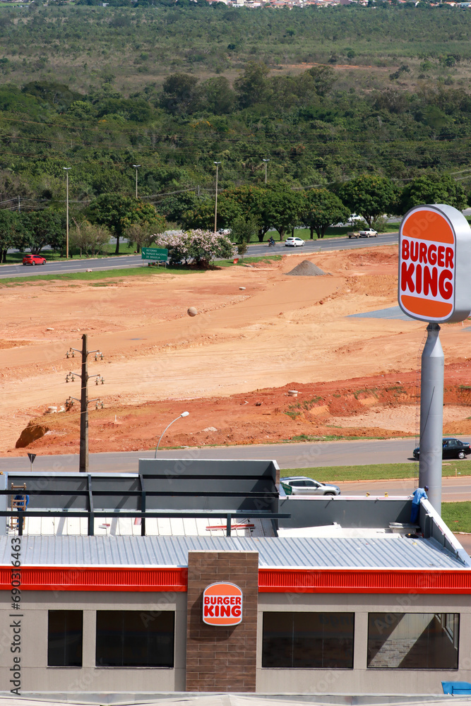 Brasilia, Brazil Dec 8 2023 Construction on a nearly complete Burger ...