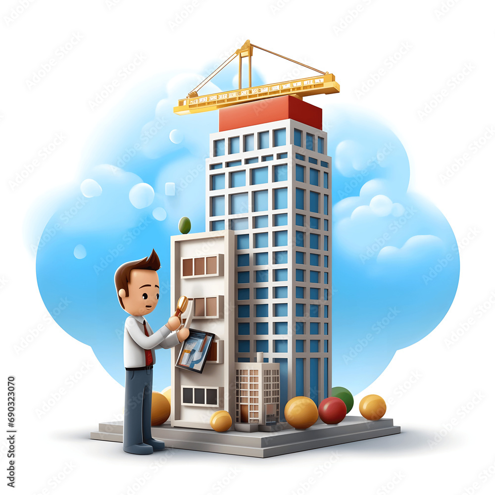 Emoji of a architect designing a skyscraper Generative AI Stock ...