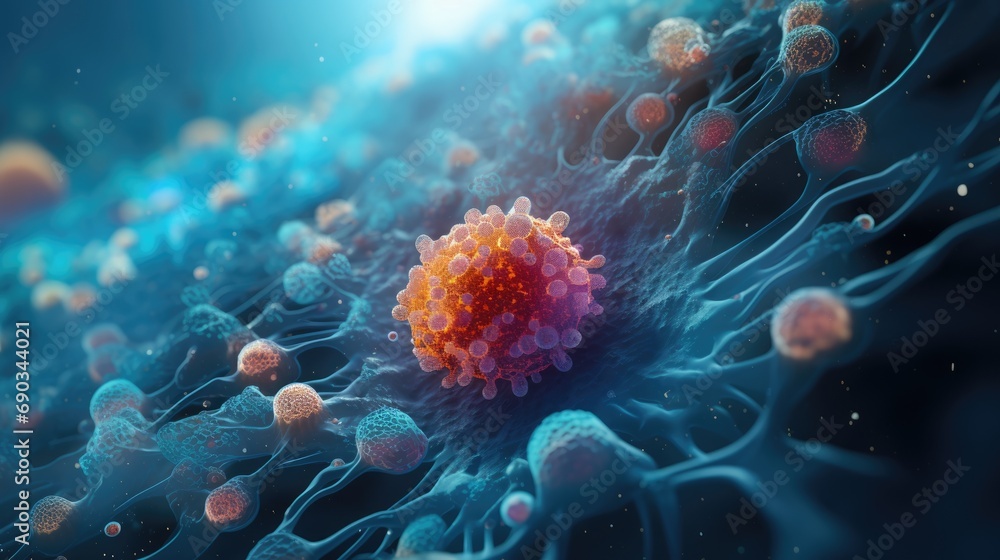 Cancer cell metastasis disease anatomy concept as growing malignant ...