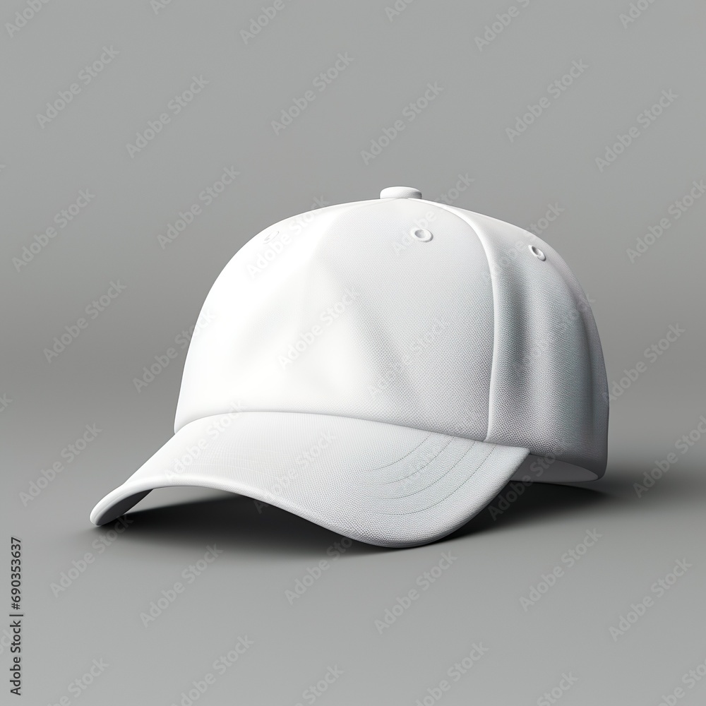 White cap Mockup, realistic style front and back on white background ...
