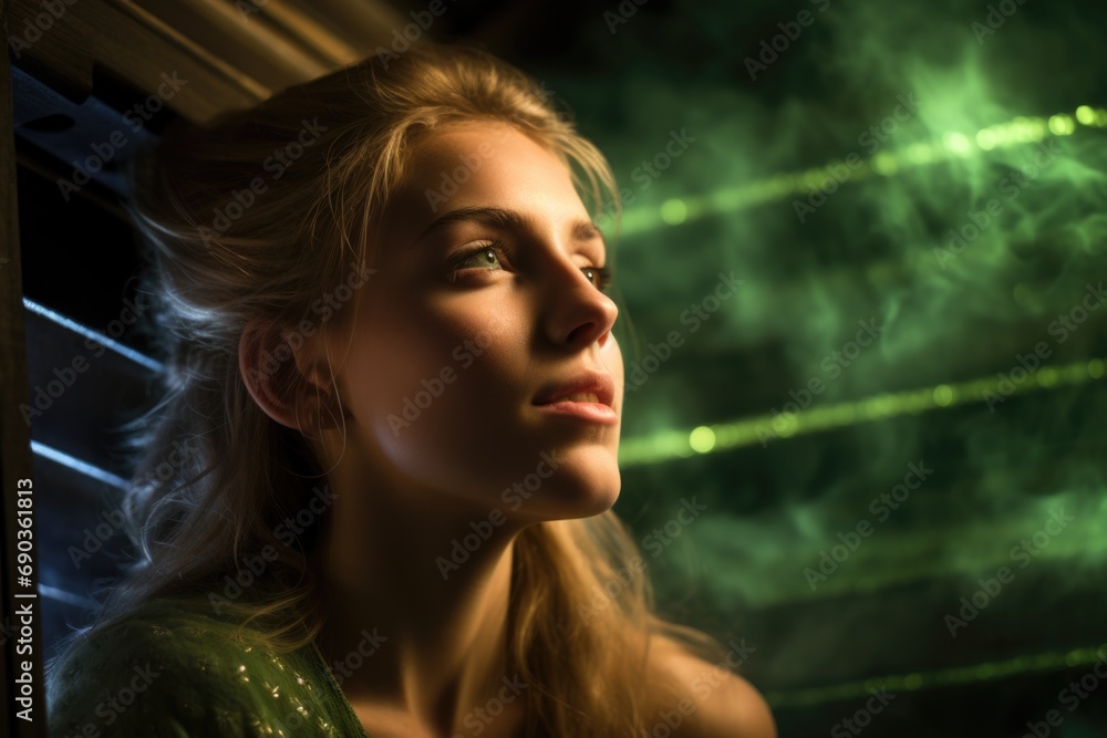 Sauna Comfort Zone: An intimate view of a satisfied woman in her ...