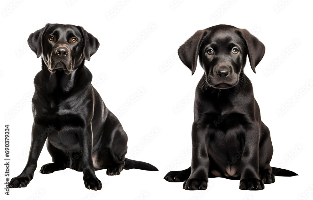 Set of Cute Labrador Retriever Dog: Labrador Retriever Puppy and Adult ...